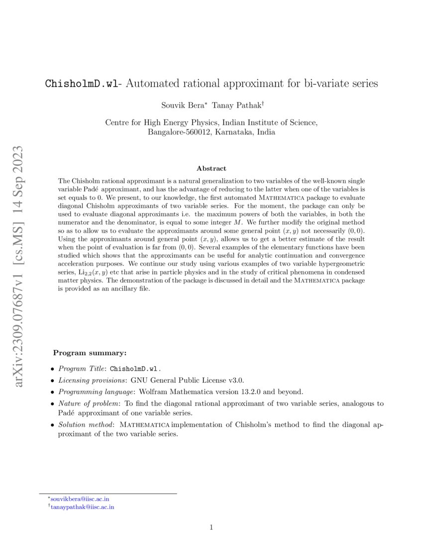 - Automated rational approximant for bi-variate series | DeepAI