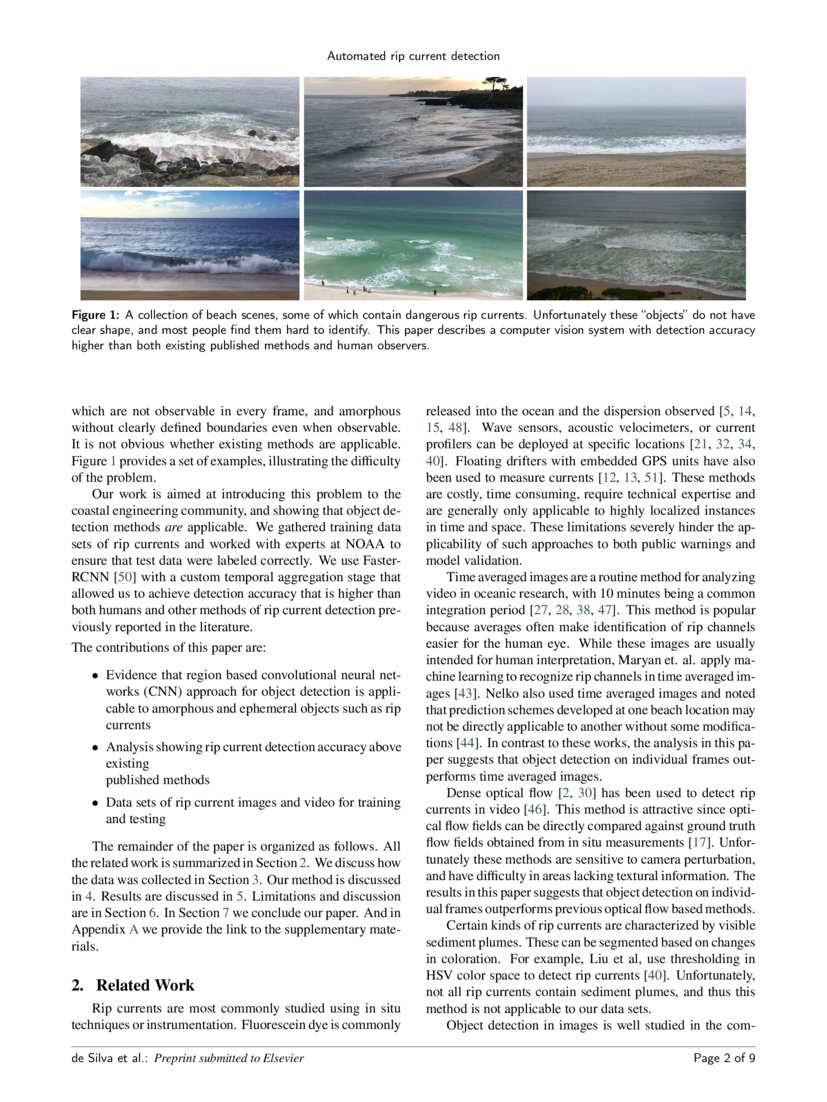 Automated Rip Current Detection With Region Based Convolutional Neural