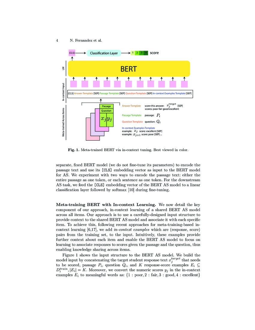 Automated Scoring for Reading Comprehension via In-context BERT Tuning | DeepAI