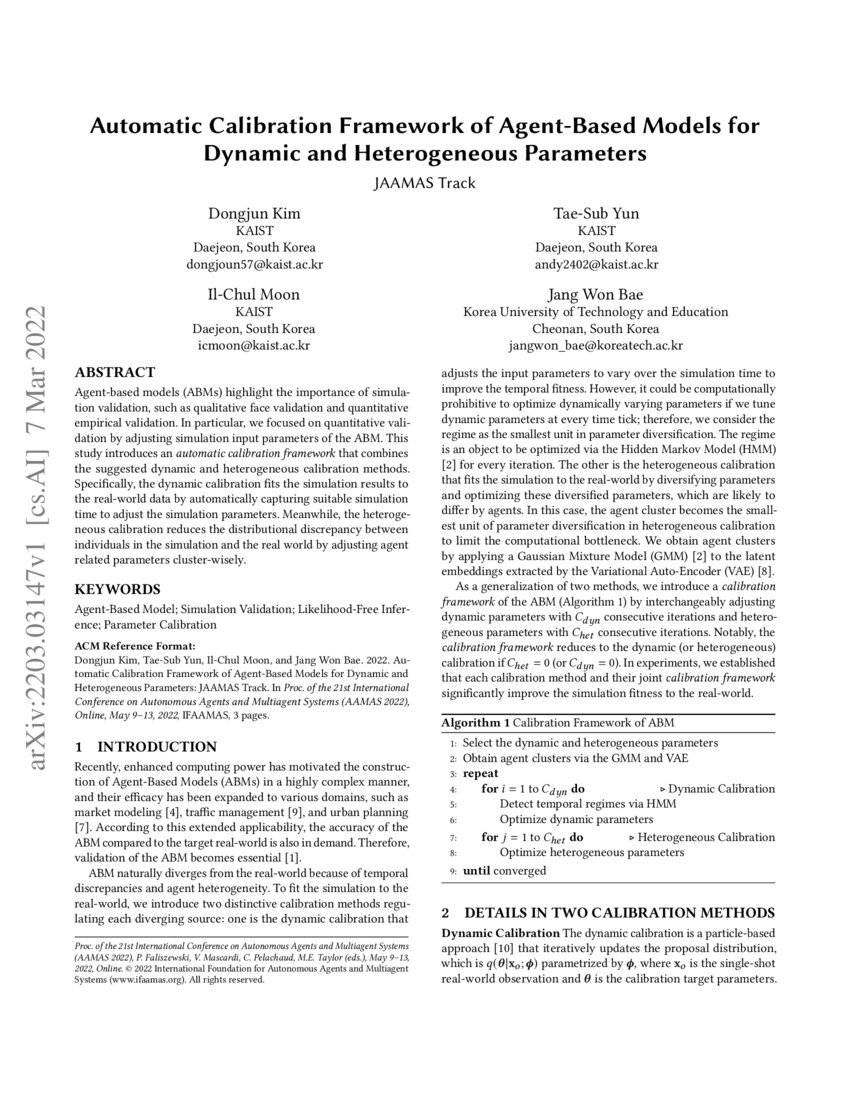 Automatic Calibration Framework Of Agent Based Models For Dynamic And Heterogeneous Parameters