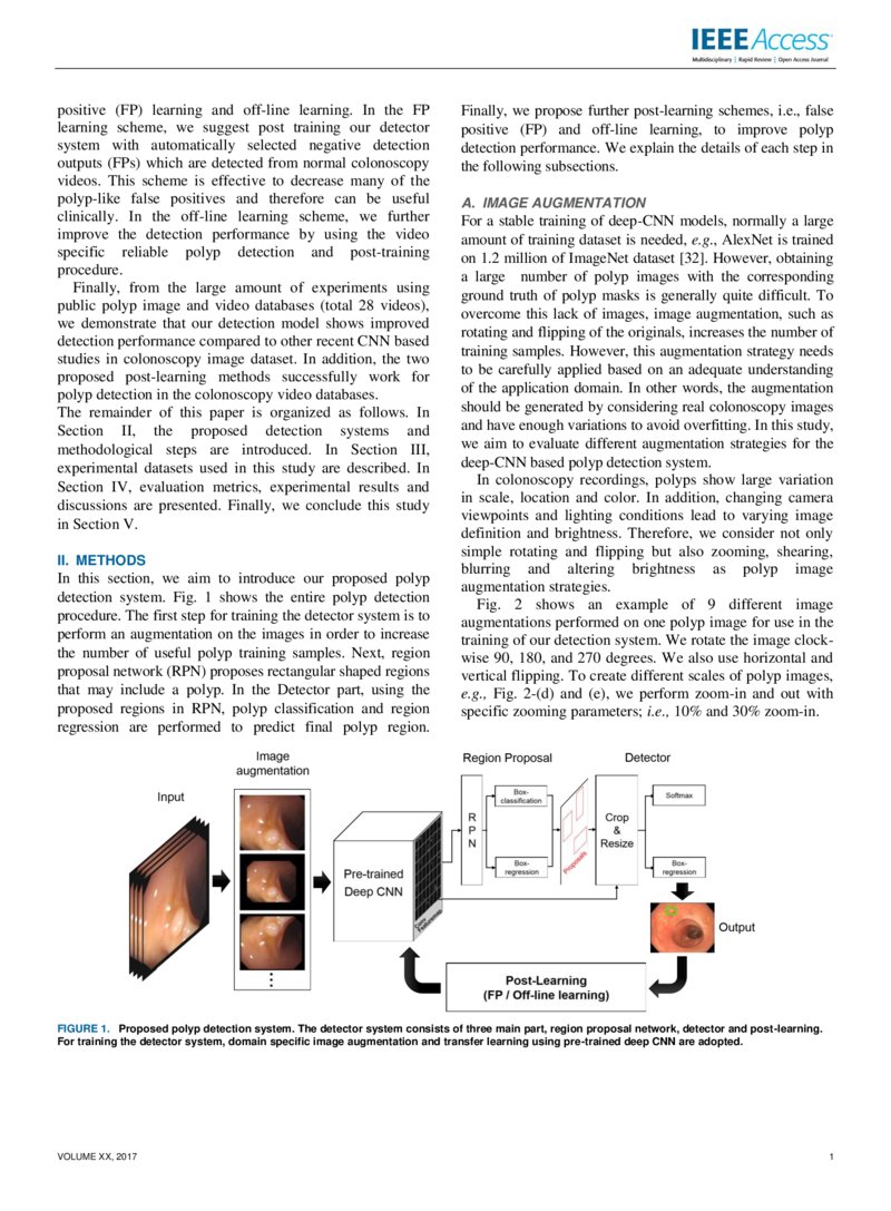 Automatic Colon Polyp Detection Using Region Based Deep Cnn And Post Learning Approaches Deepai