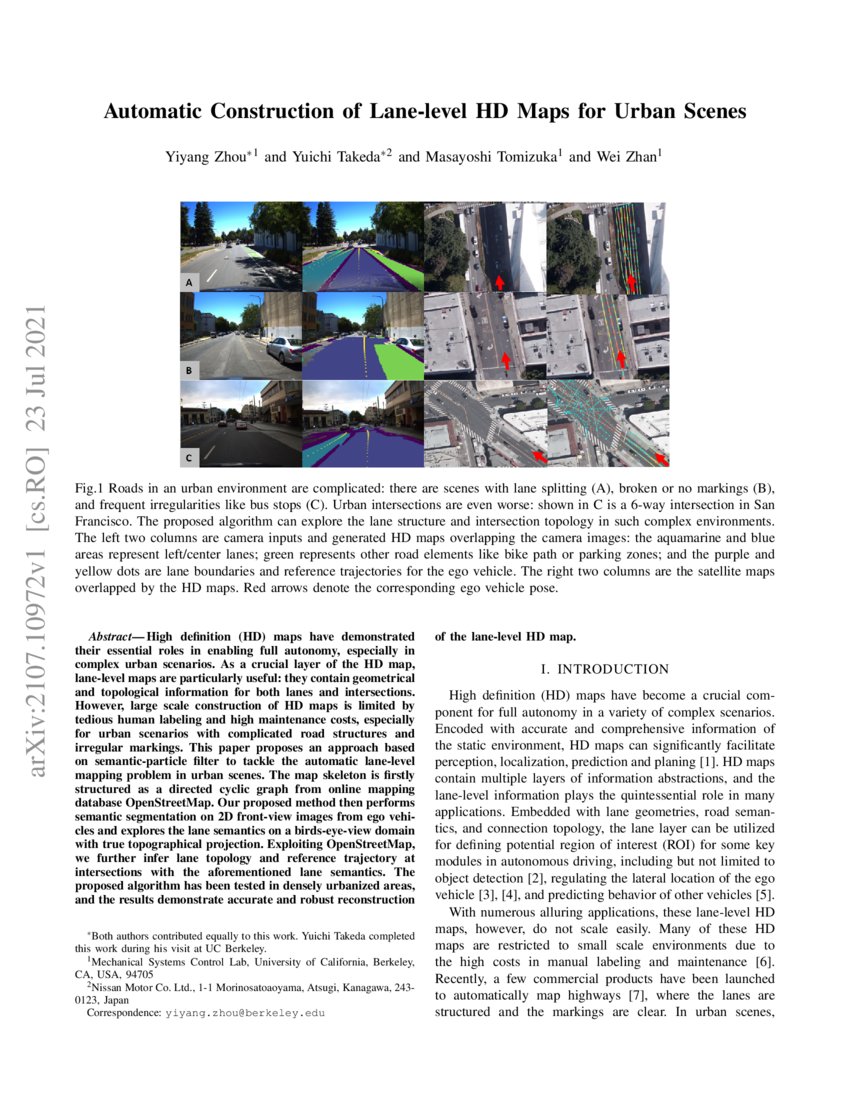 Automatic Construction of Lane-level HD Maps for Urban Scenes | DeepAI