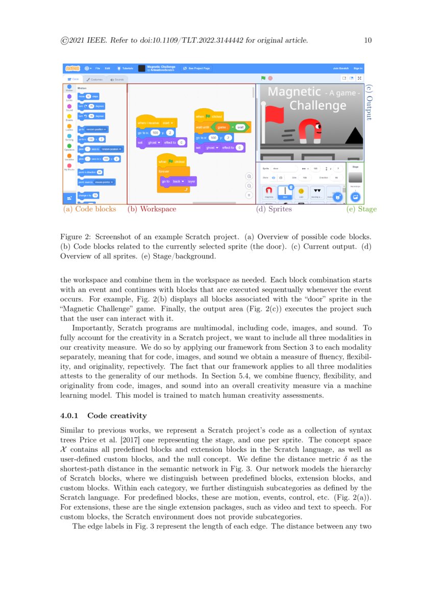 Automatic Creativity Measurement In Scratch Programs Across Modalities Deepai