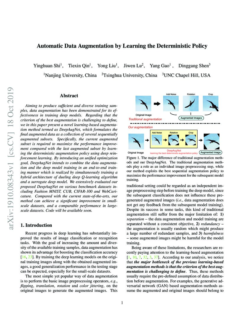 Automatic Data Augmentation by Learning the Deterministic Policy | DeepAI