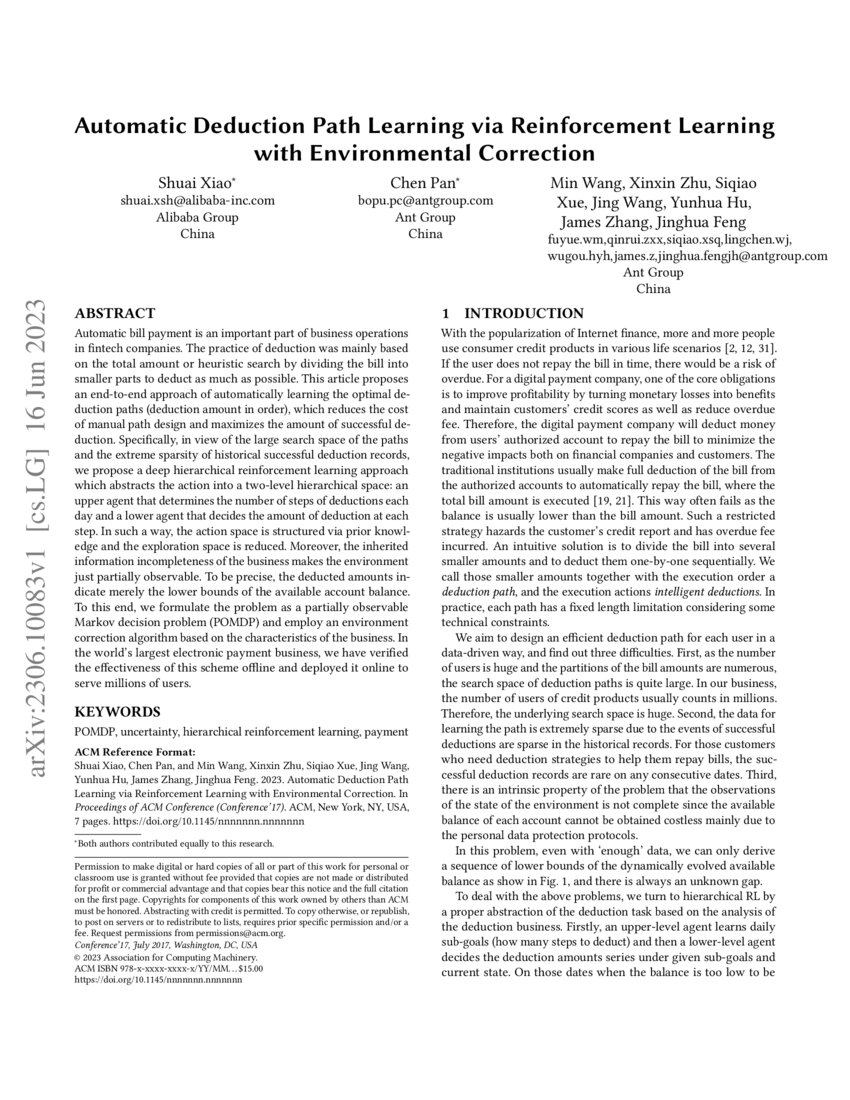 Automatic Deduction Path Learning Via Reinforcement Learning With Environmental Correction Deepai
