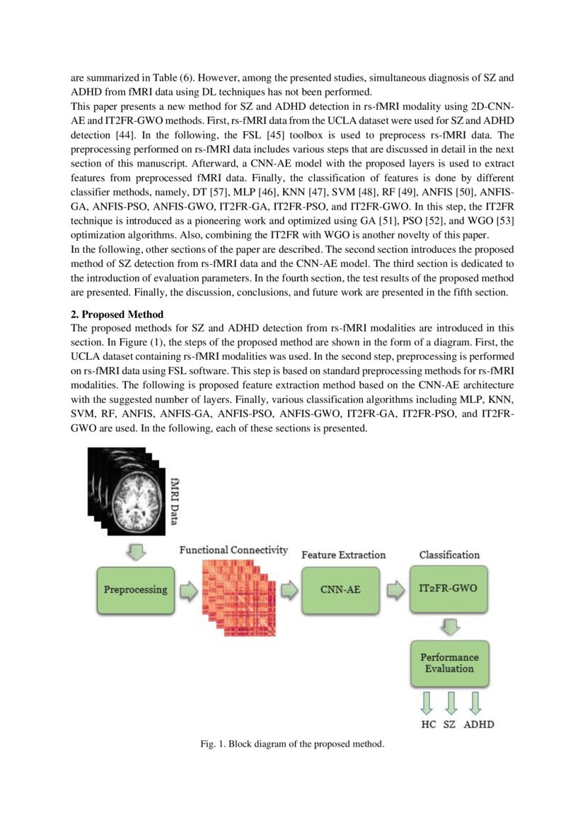 Automatic Diagnosis of Schizophrenia and Attention Deficit Hyperactivity Disorder in rs-fMRI ...