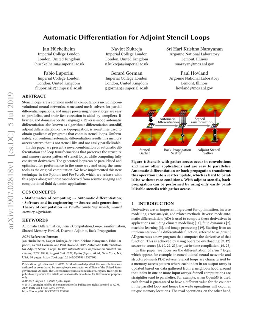 Automatic Differentiation for Adjoint Stencil Loops | DeepAI