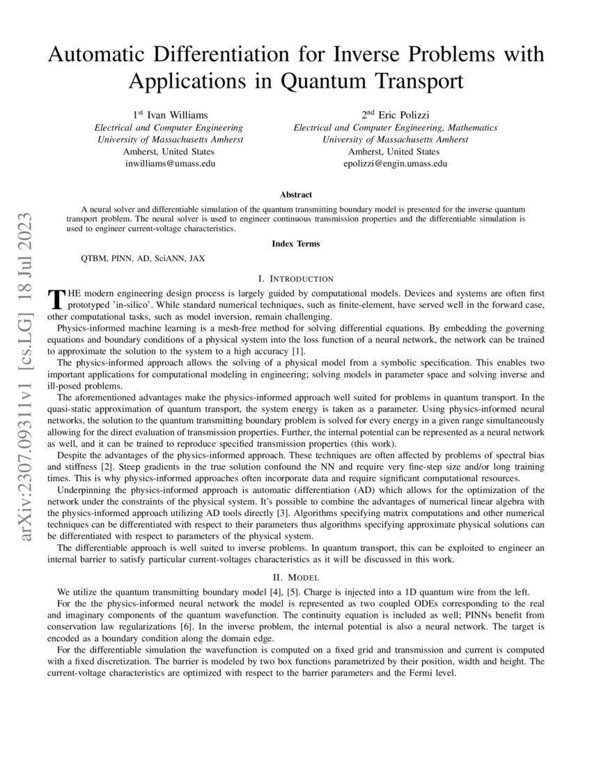 Automatic Differentiation for Inverse Problems with Applications in ...