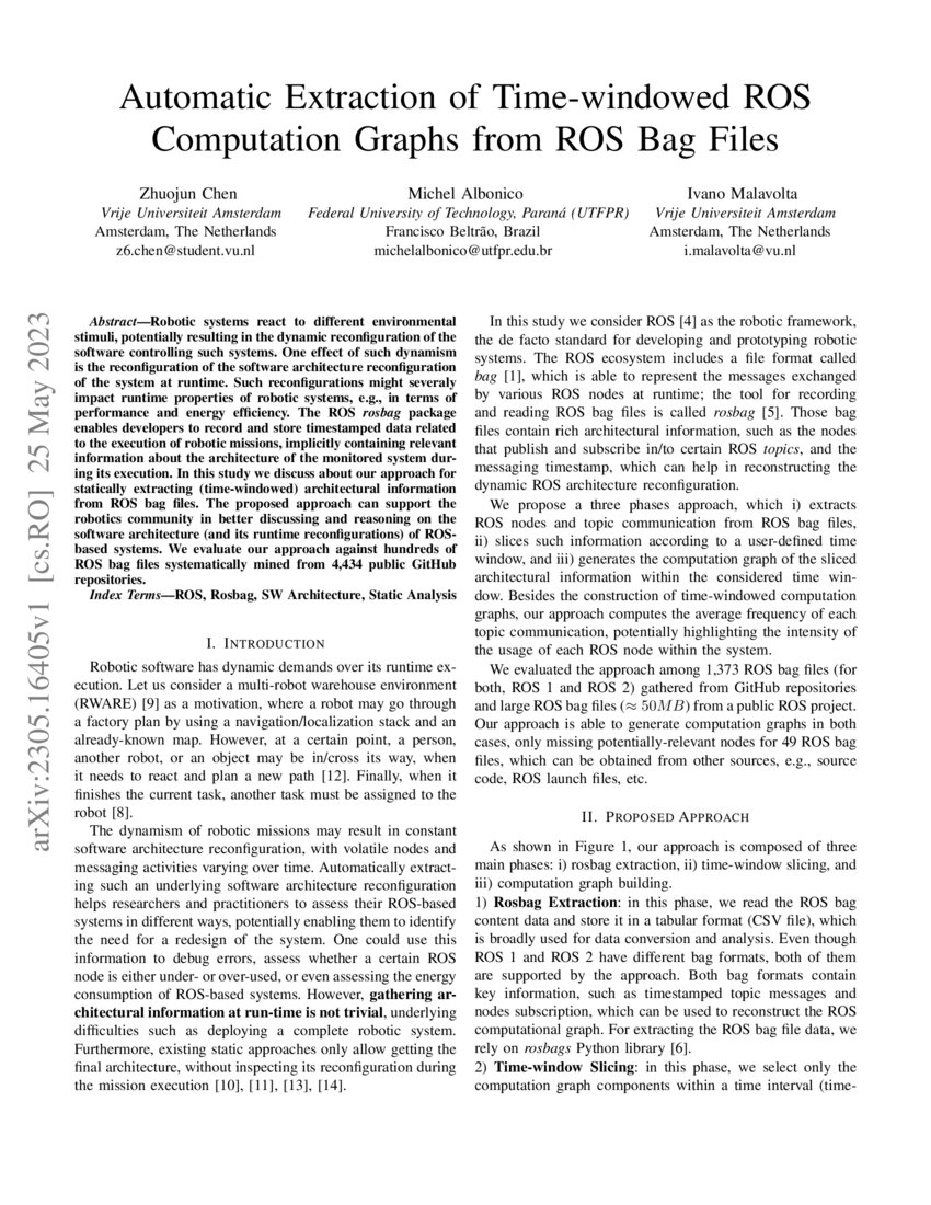 Automatic Extraction Of Time Windowed Ros Computation Graphs From Ros