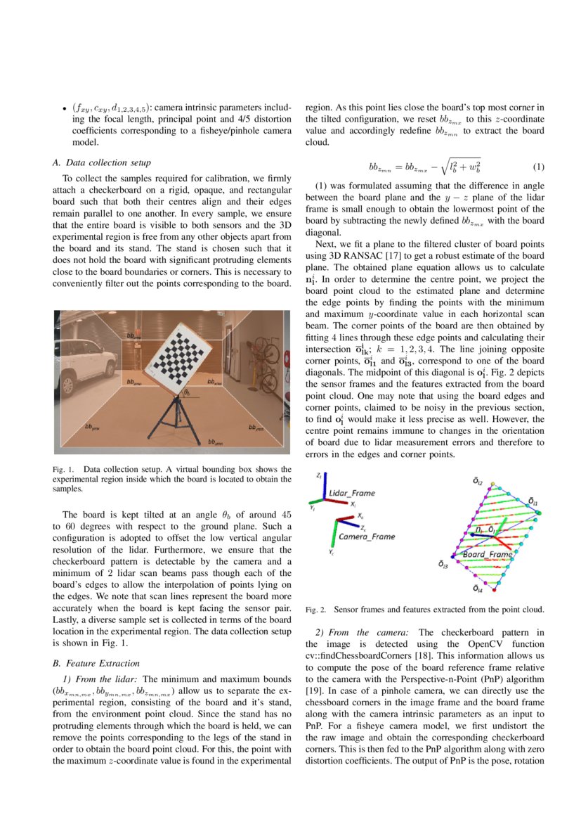 Automatic Extrinsic Calibration Between A Camera And A 3d Lidar Using