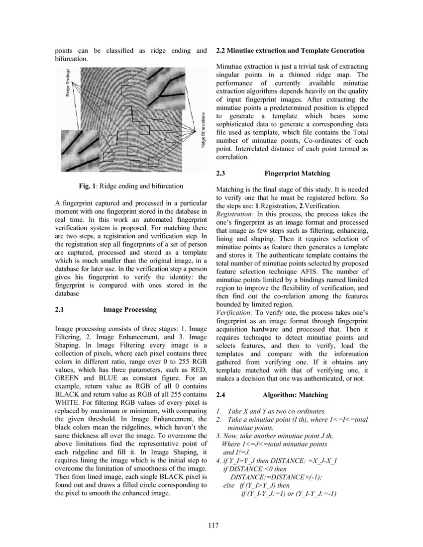 Automatic Fingerprint Recognition Using Minutiae Matching Technique For 7844