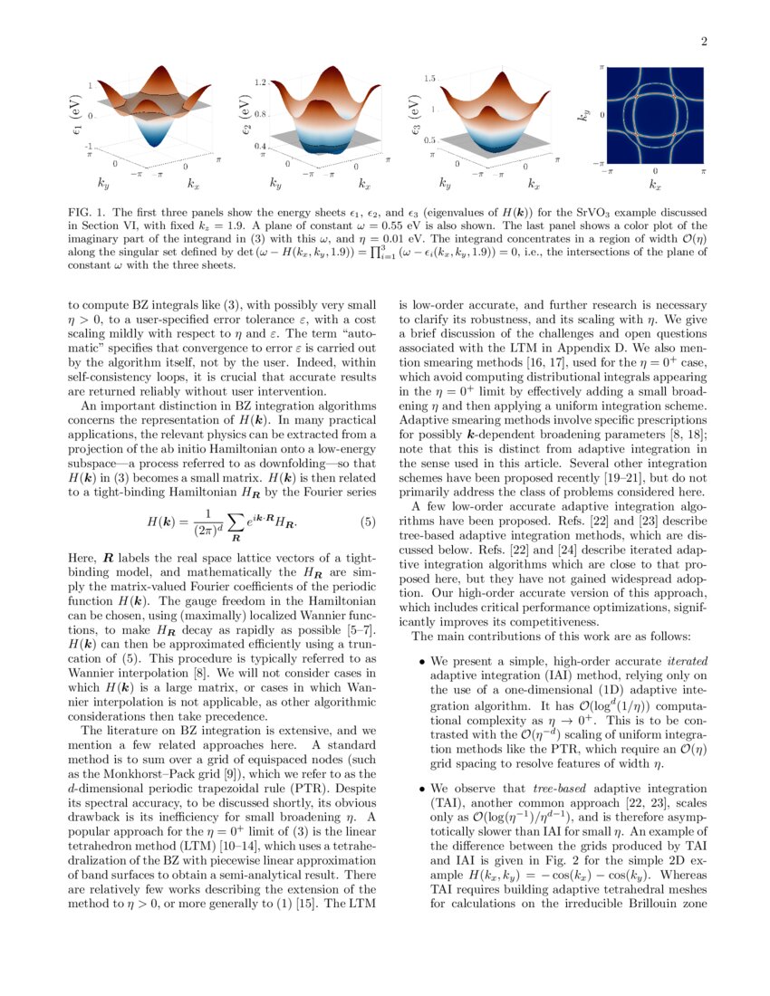 Automatic, high-order, and adaptive algorithms for Brillouin zone ... Automatic, high-order, and adaptive algorithms for Brillouin zone ...