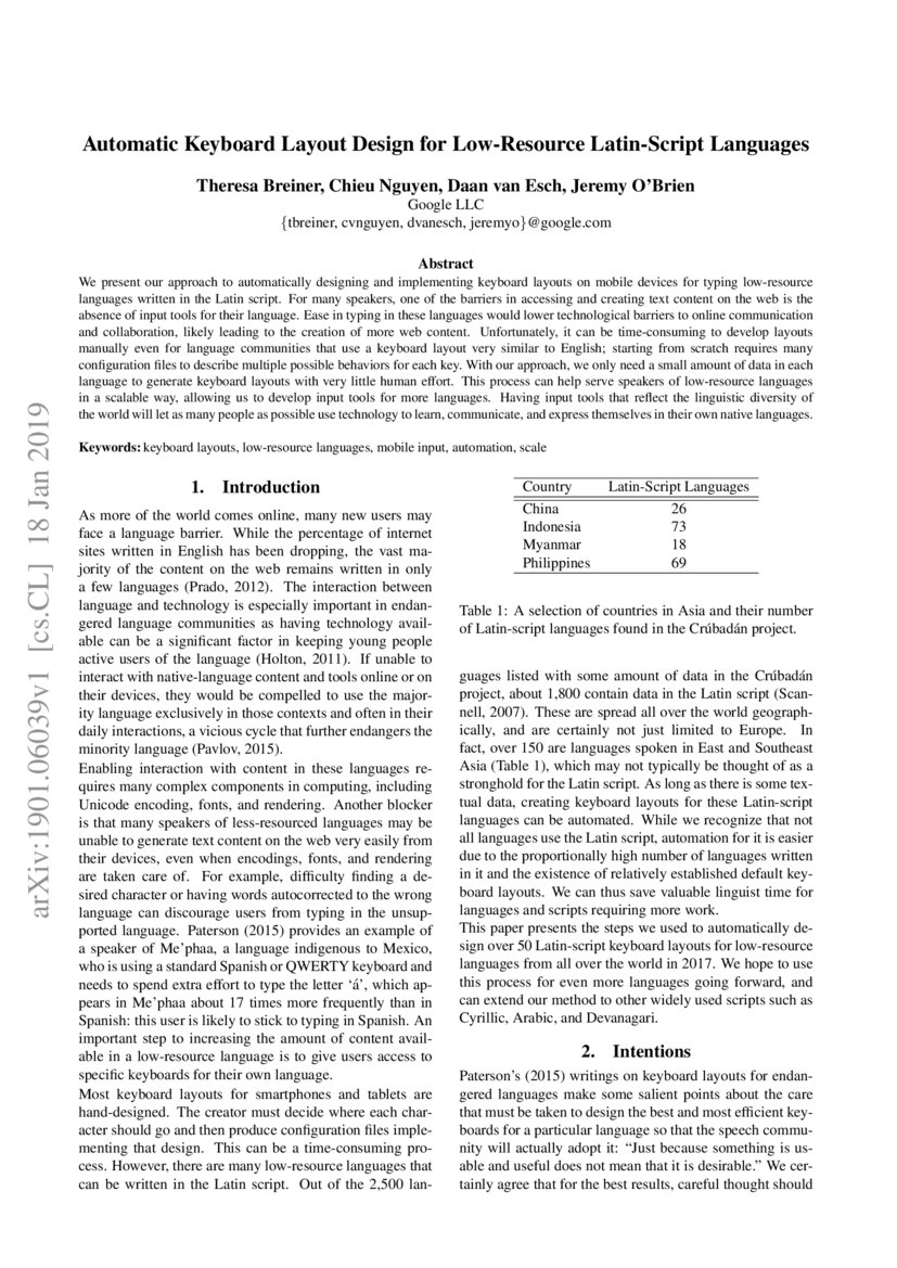Automatic Keyboard Layout Design for Low-Resource Latin-Script ...
