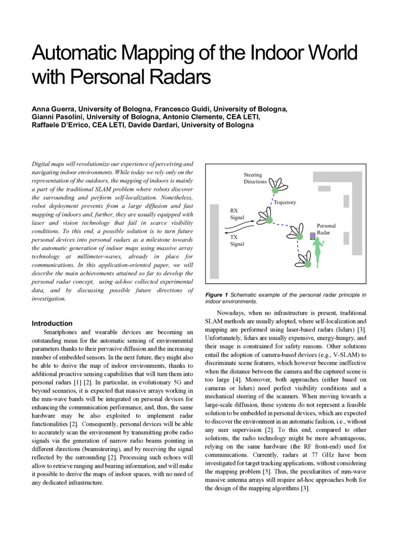 Automatic Mapping of the Indoor World with Personal Radars | DeepAI