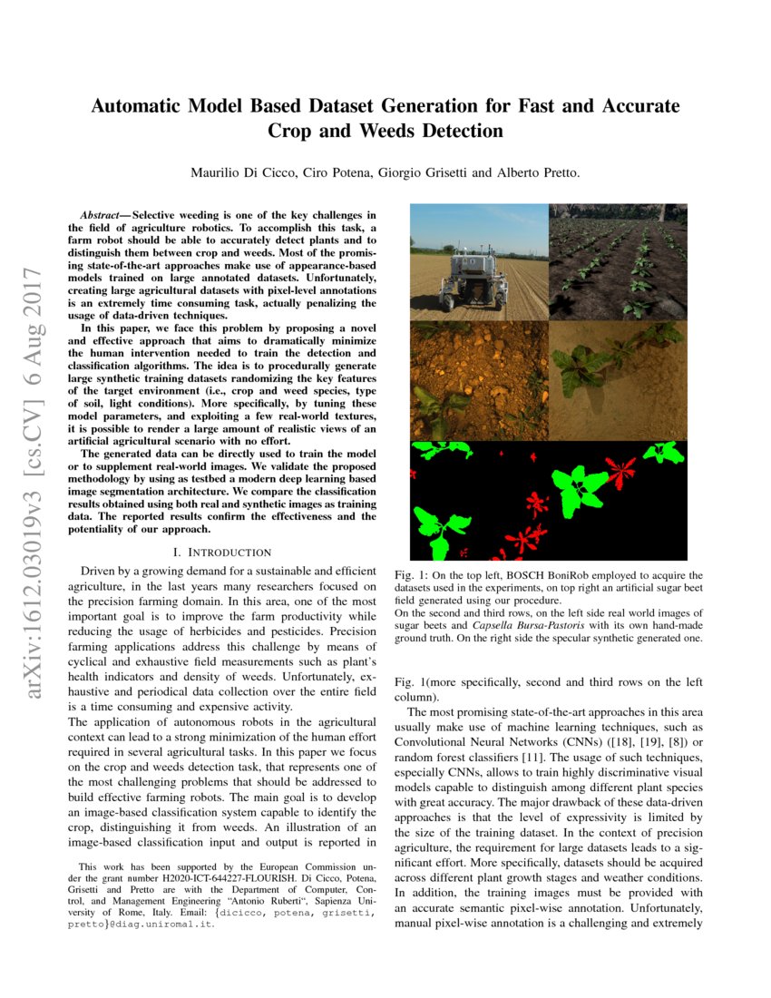 Automatic Model Based Dataset Generation For Fast And Accurate Crop And