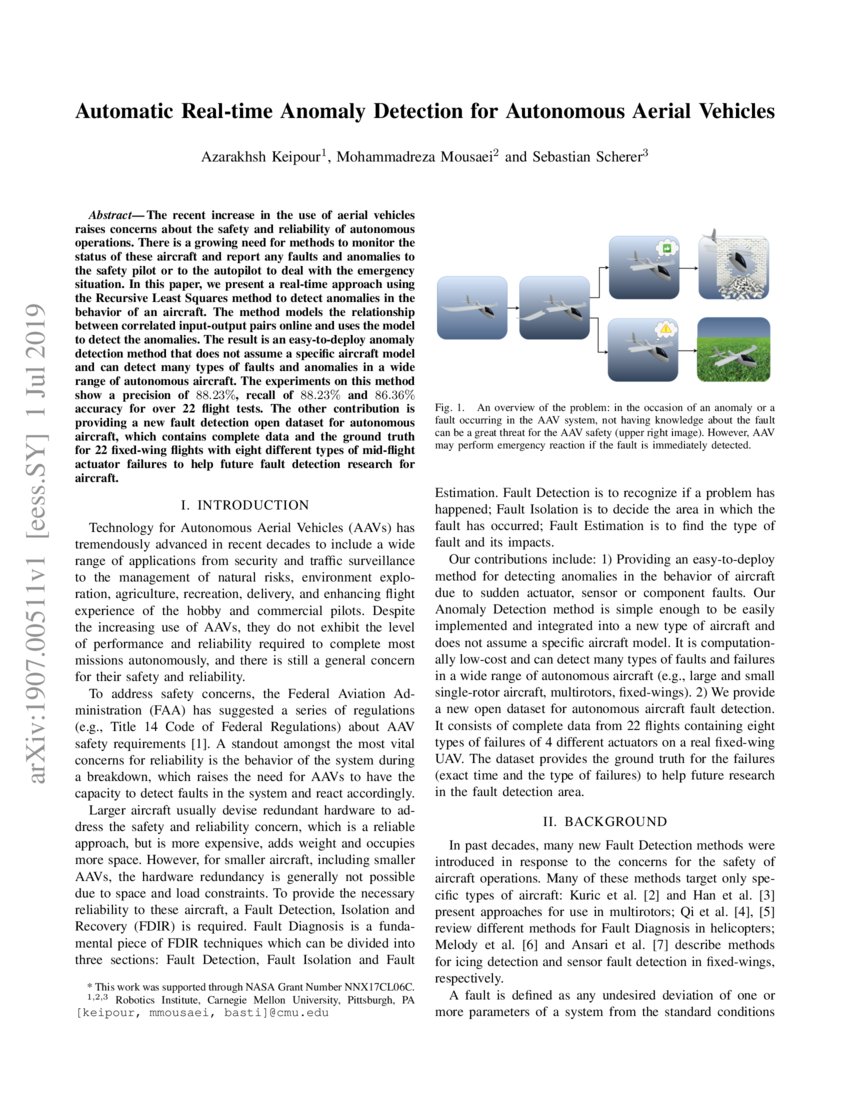 Automatic Real-time Anomaly Detection for Autonomous Aerial Vehicles ...