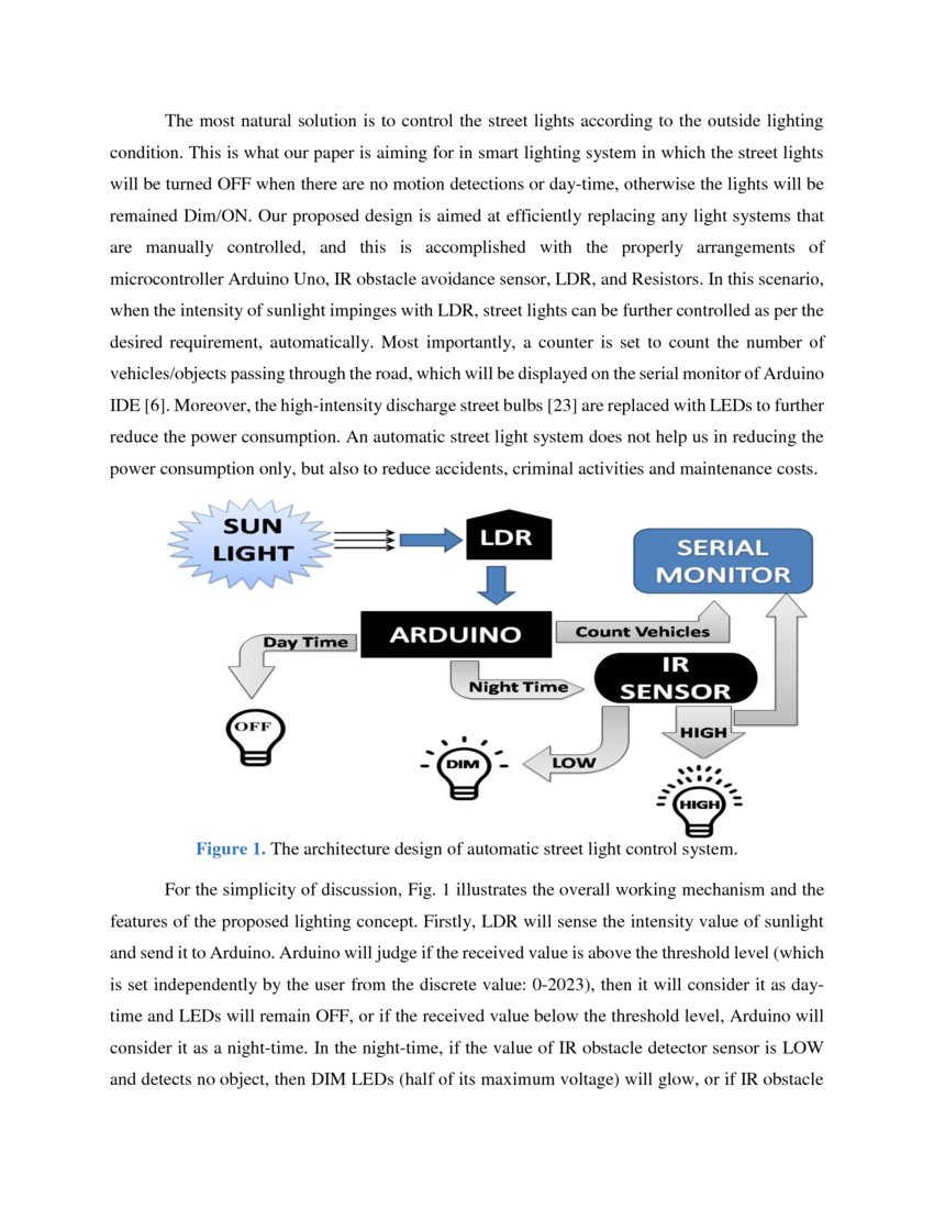 Automatic Streetlights That Glow On Detecting Night And Object Using Arduino Deepai