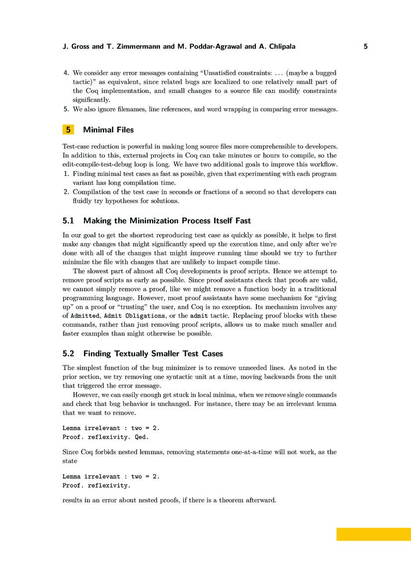 Automatic Test-Case Reduction in Proof Assistants: A Case Study in Coq ...