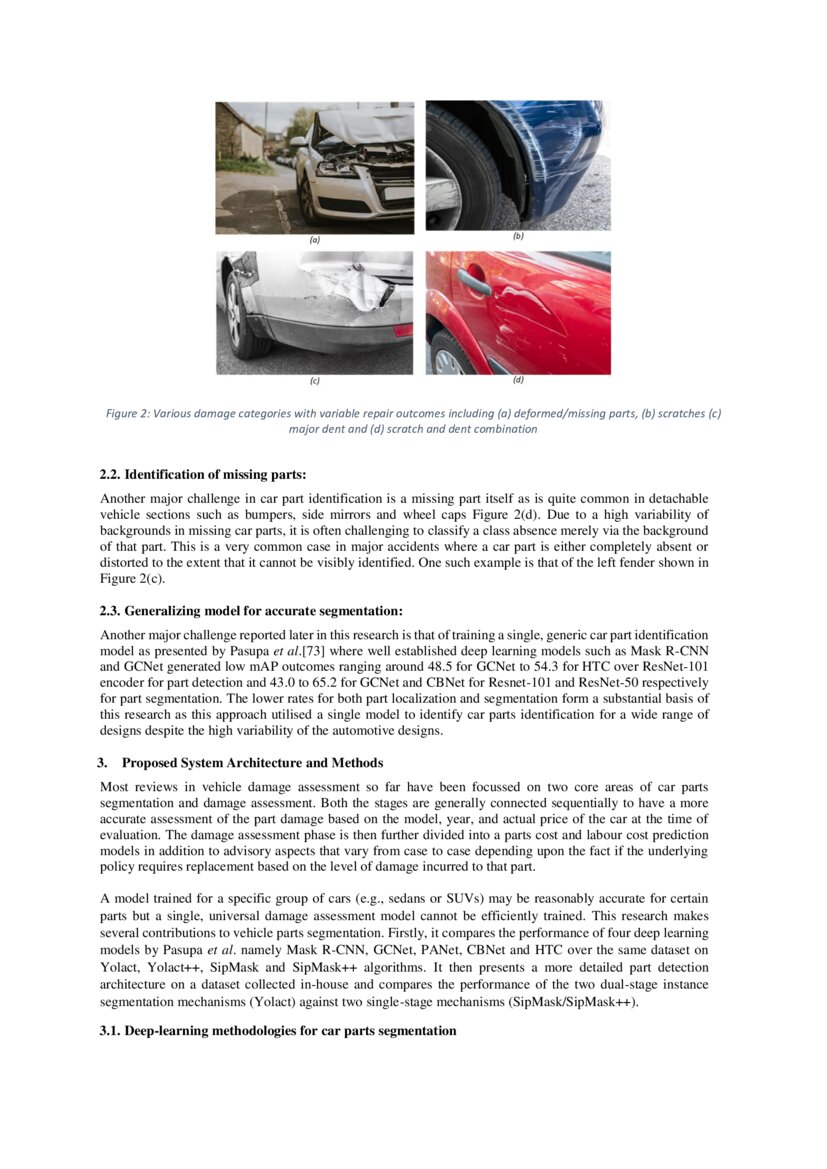 Automotive Parts Assessment: Applying Real-time Instance-Segmentation ...