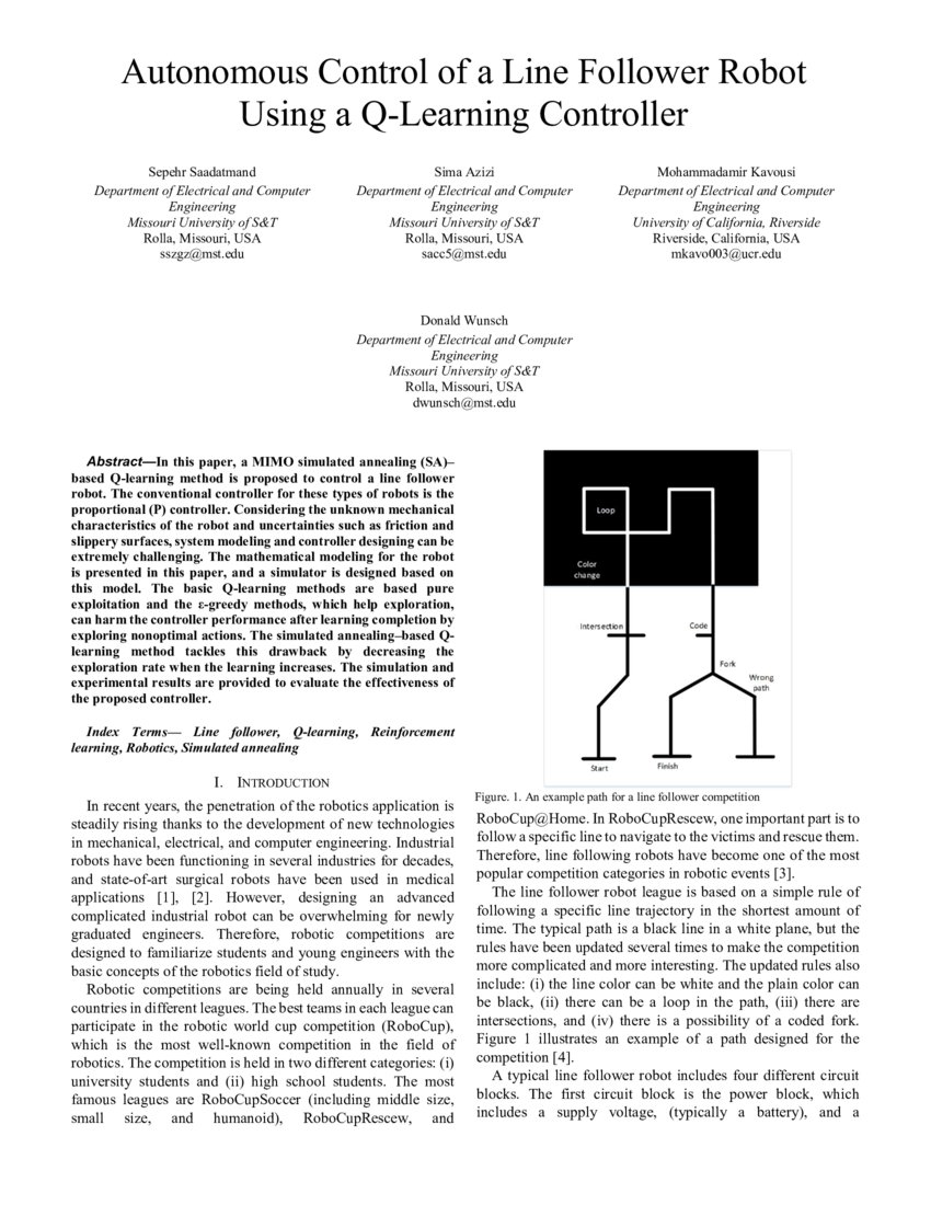 Autonomous Control of a Line Follower Robot Using a Q-Learning ...