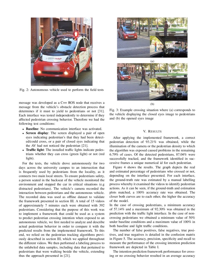 Autonomous Driving Framework For Pedestrian Intention Estimationin A