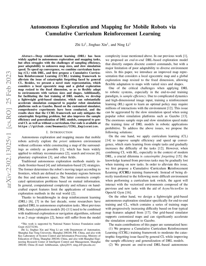 Autonomous Exploration And Mapping For Mobile Robots Via Cumulative