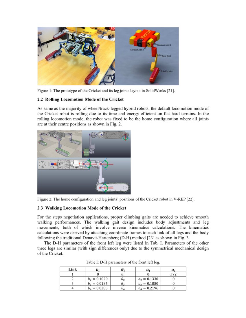 Autonomous Locomotion Mode Transition Simulation Of A Track Legged