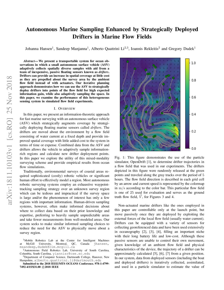 Autonomous Marine Sampling Enhanced by Strategically Deployed Drifters ...