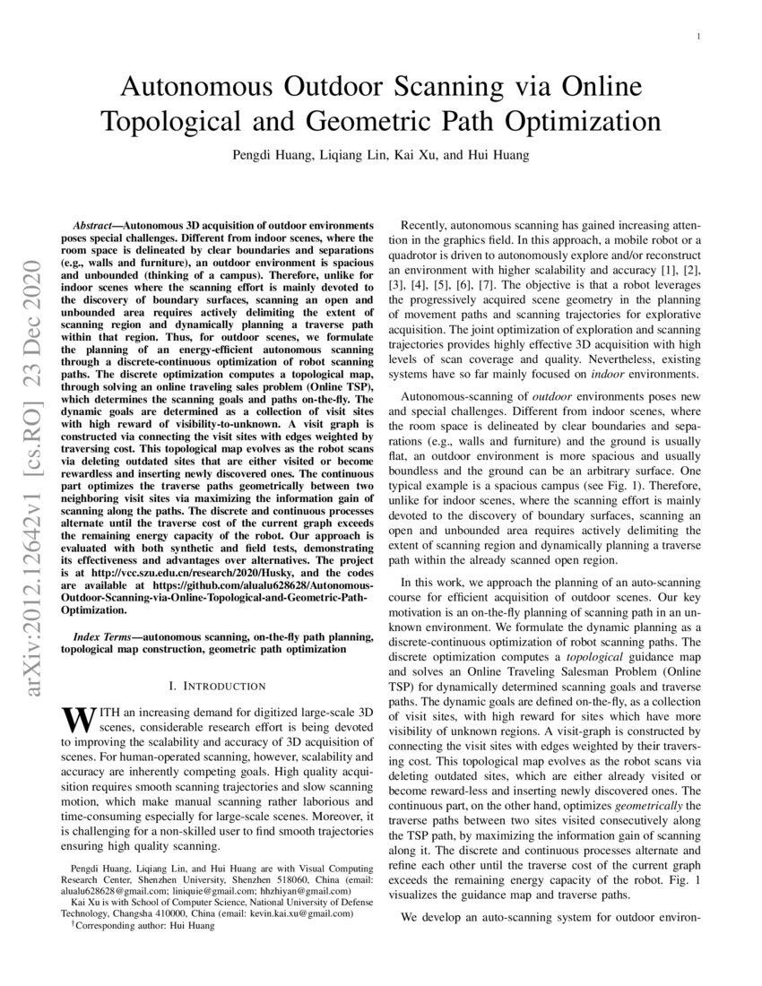 Autonomous Outdoor Scanning via Online Topological and Geometric Path ...