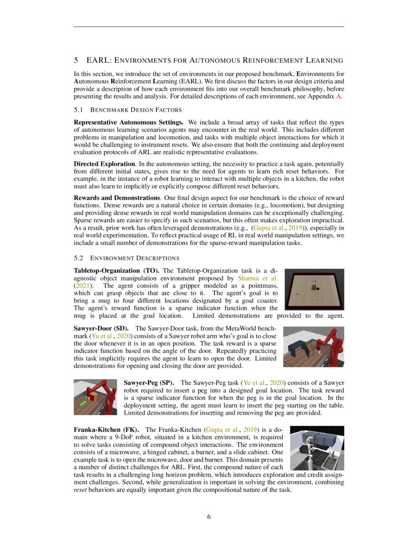 Autonomous Reinforcement Learning: Formalism and Benchmarking | DeepAI