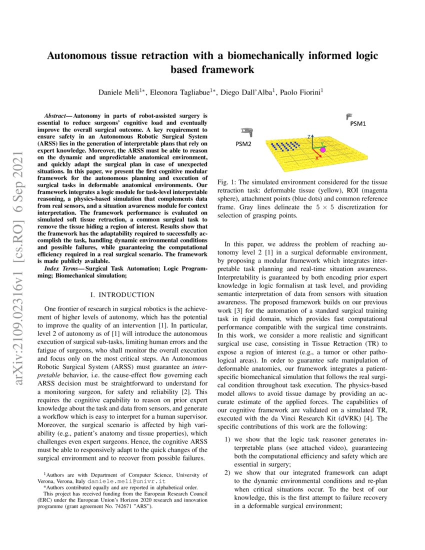 Autonomous tissue retraction with a biomechanically informed logic ...