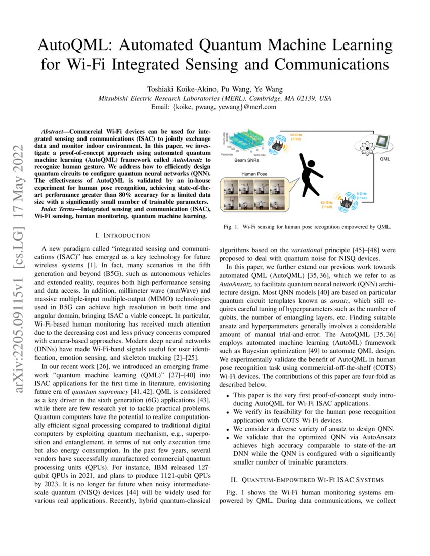 Autoqml Automated Quantum Machine Learning For Wi Fi Integrated