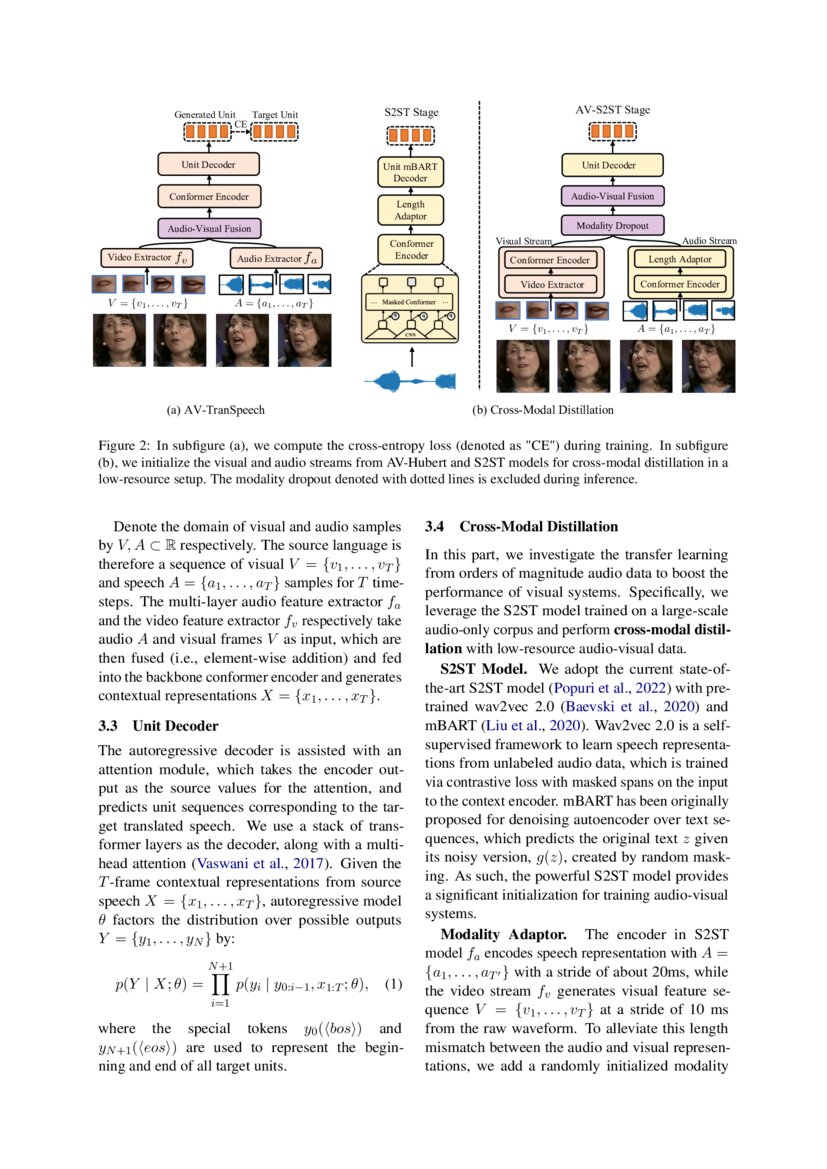 Av Transpeech Audio Visual Robust Speech To Speech Translation Deepai