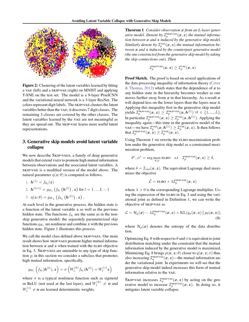 Avoiding Latent Variable Collapse With Generative Skip Models Deepai