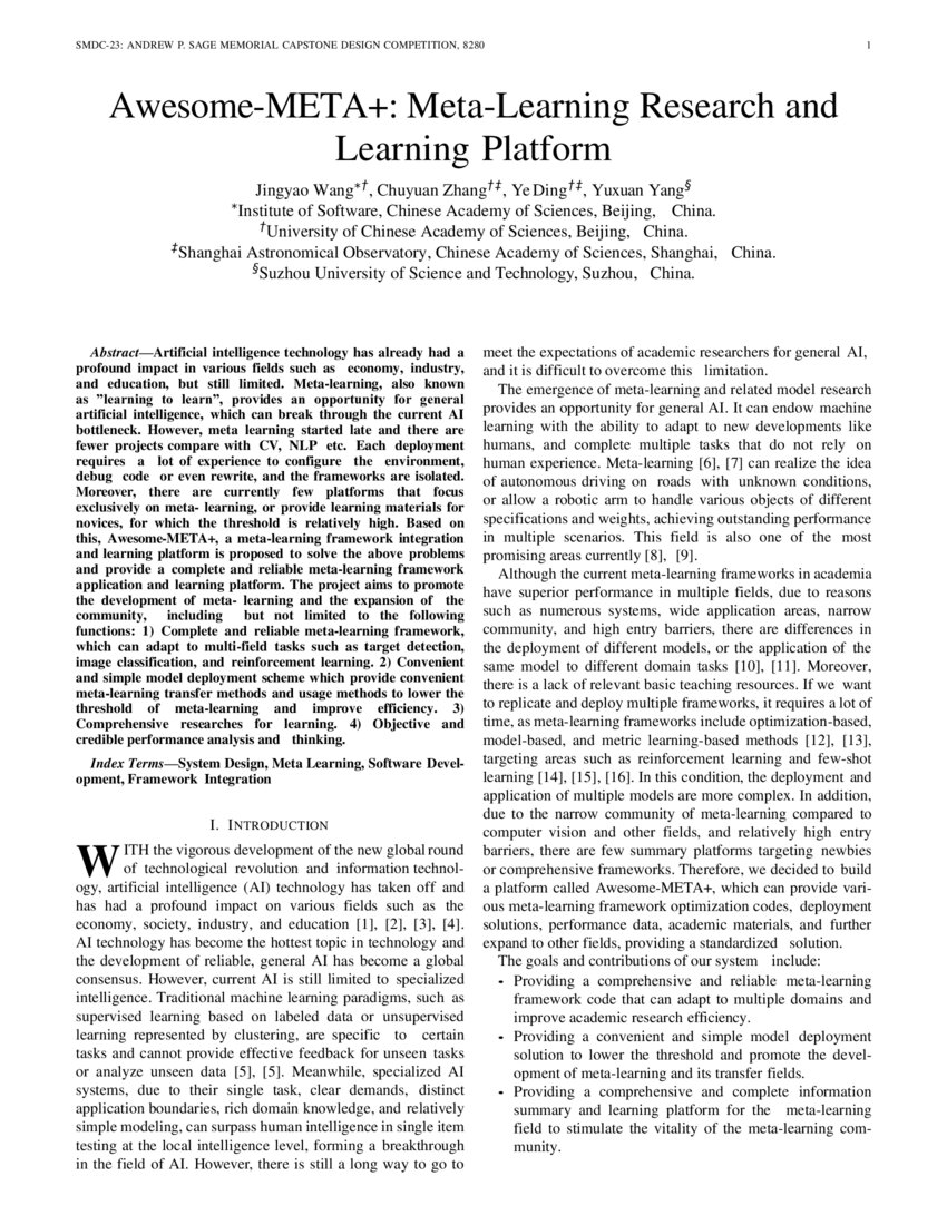 Awesome-META+: Meta-Learning Research and Learning Platform | DeepAI