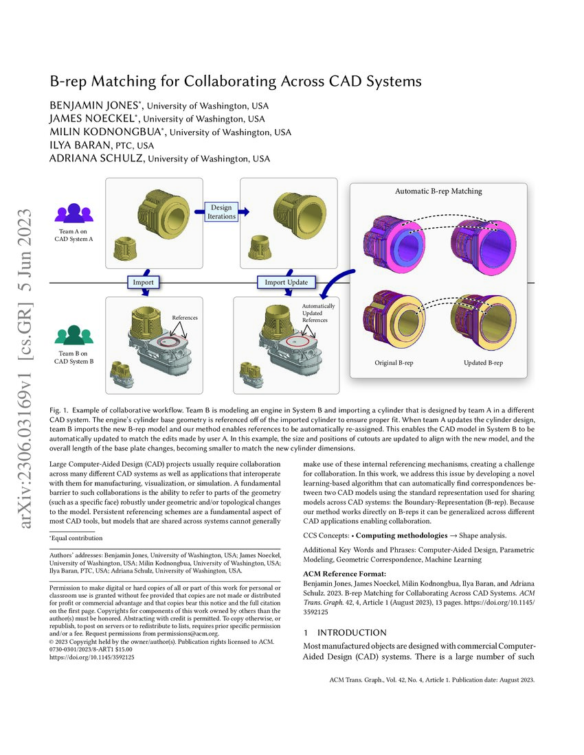 B-rep Matching for Collaborating Across CAD Systems | DeepAI