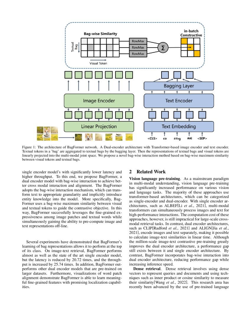 Bagformer Better Cross Modal Retrieval Via Bag Wise Interaction Deepai