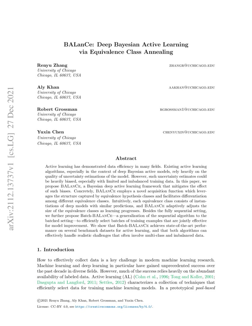 BALanCe: Deep Bayesian Active Learning via Equivalence Class Annealing | DeepAI