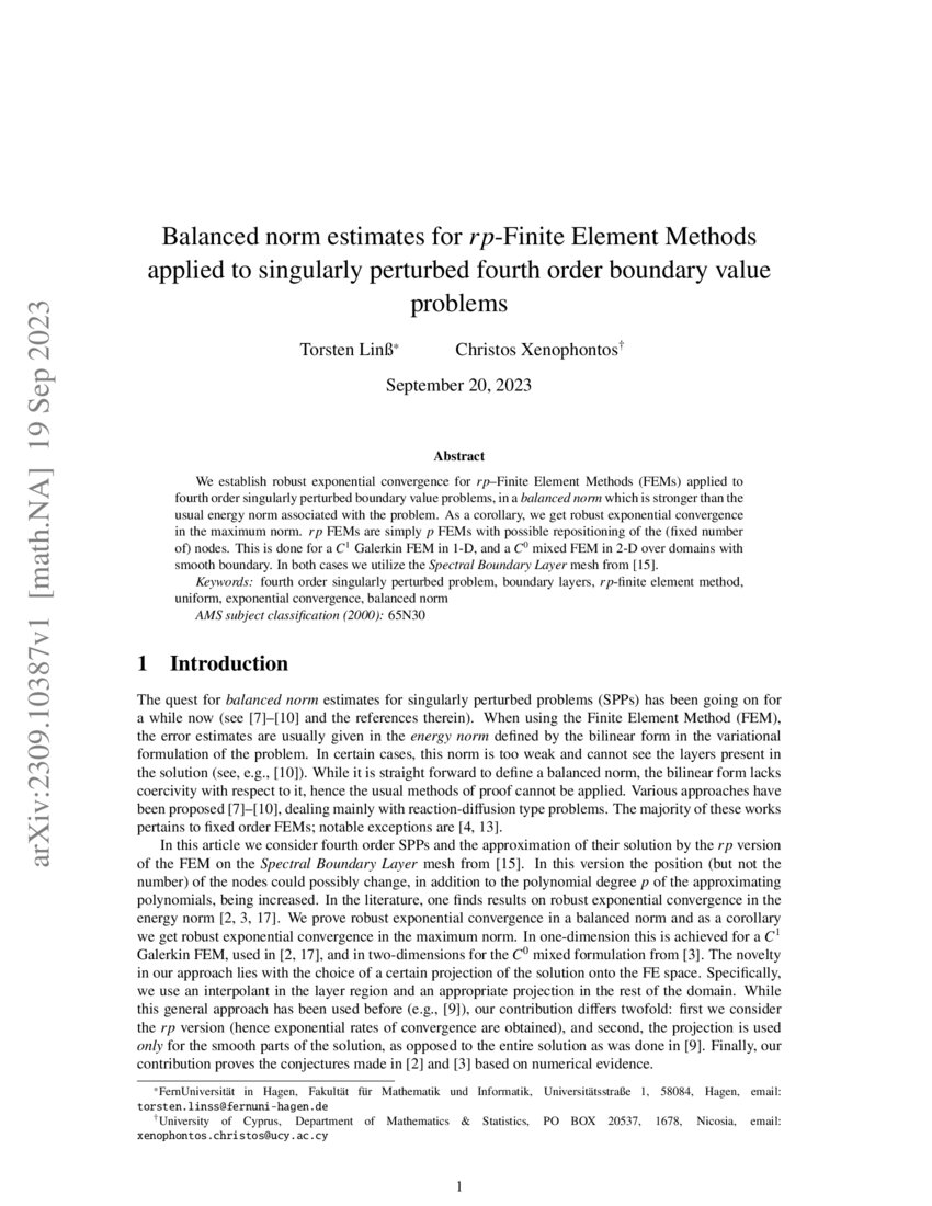 Balanced Norm Estimates For Rp Finite Element Methods Applied To