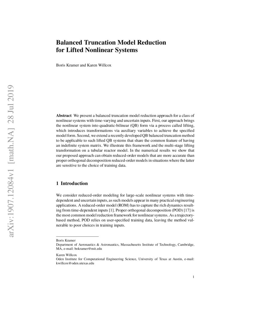Balanced Truncation Model Reduction For Lifted Nonlinear Systems Deepai