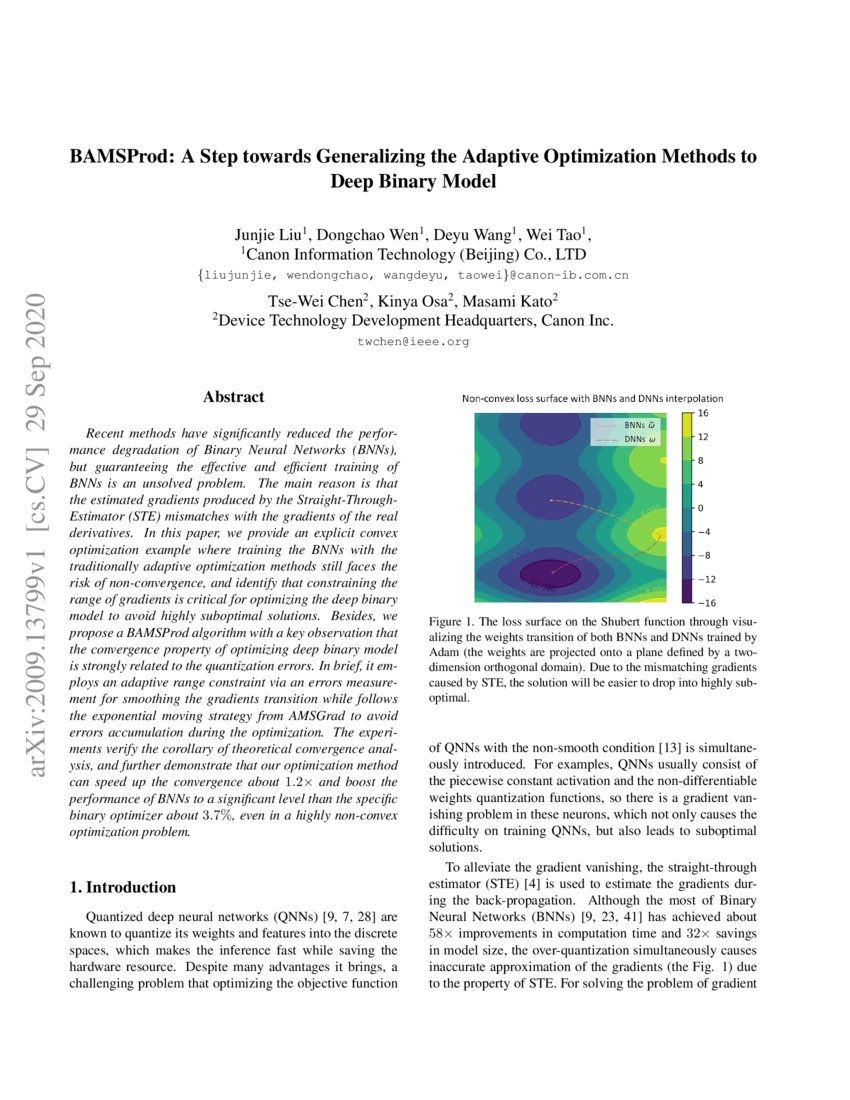 BAMSProd: A Step towards Generalizing the Adaptive Optimization Methods to Deep Binary Model ...