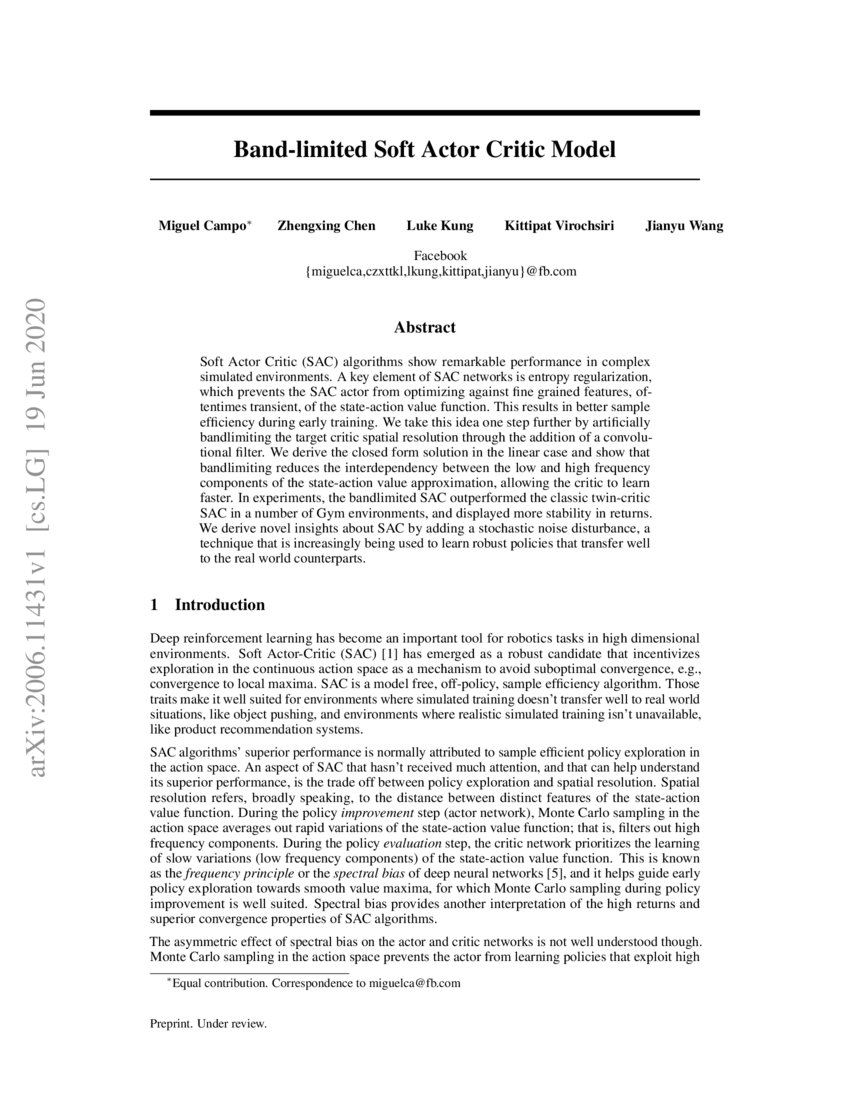 Band-limited Soft Actor Critic Model | DeepAI