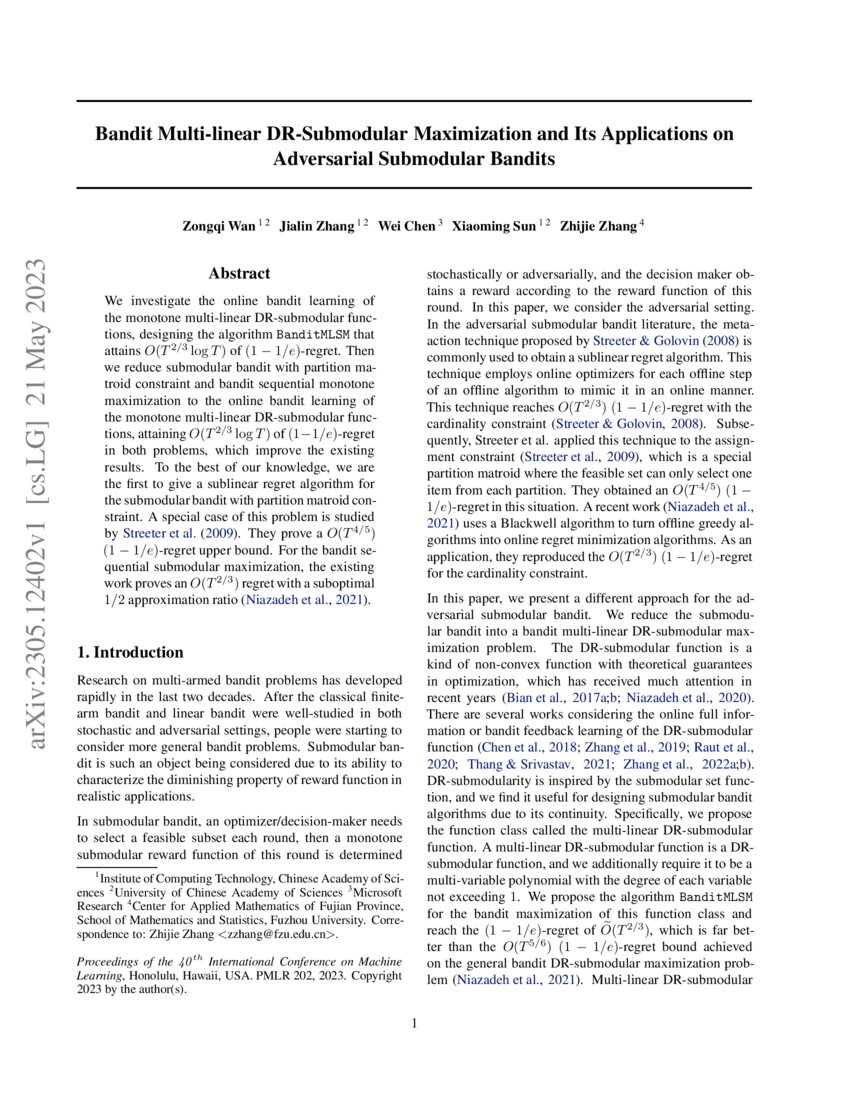 Bandit Multi Linear Dr Submodular Maximization And Its Applications On Adversarial Submodular