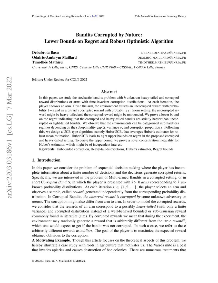 Bandits Corrupted by Nature: Lower Bounds on Regret and Robust ...