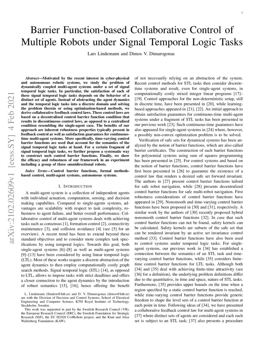 Barrier Function Based Collaborative Control Of Multiple Robots Under Signal Temporal Logic