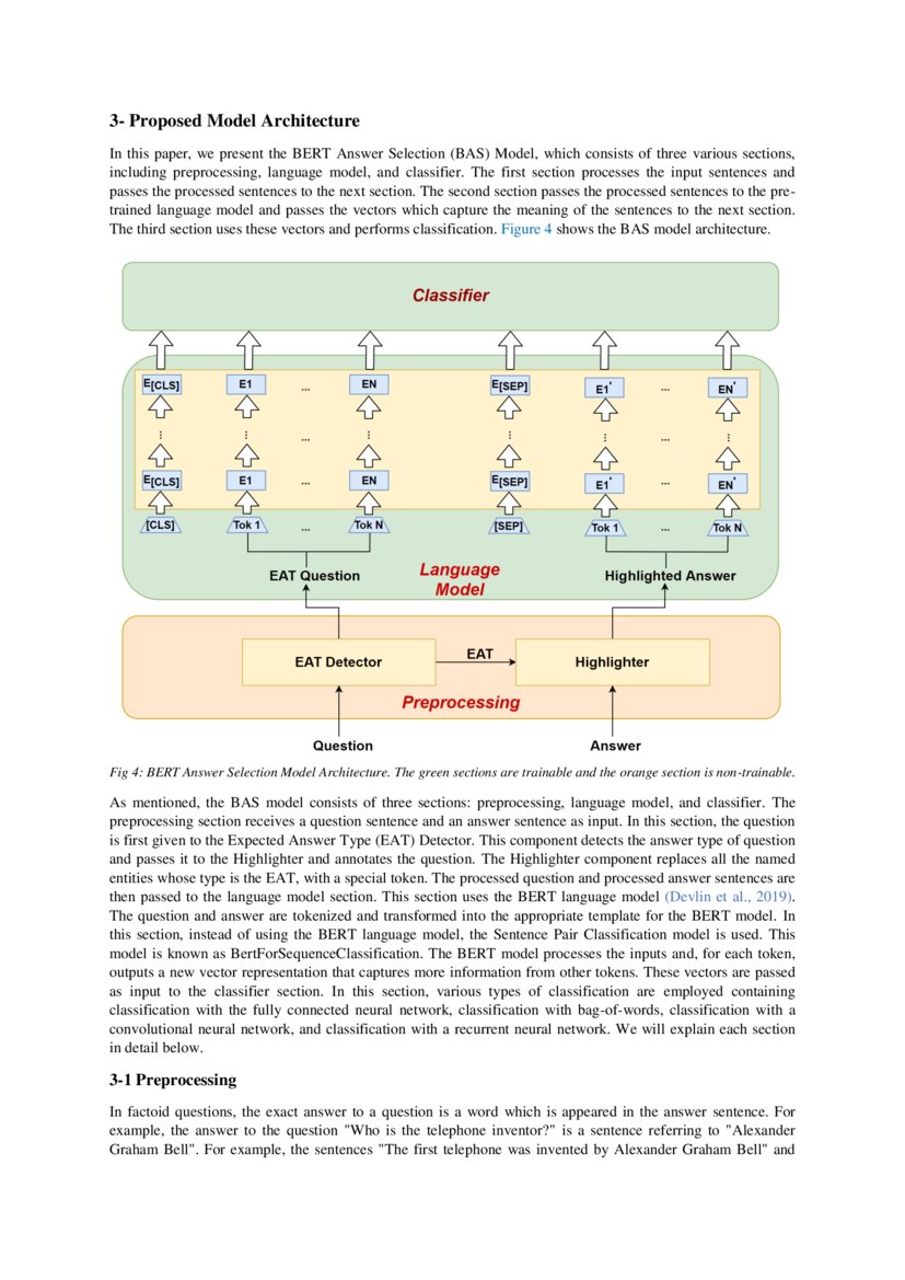 BAS: An Answer Selection Method Using BERT Language Model | DeepAI