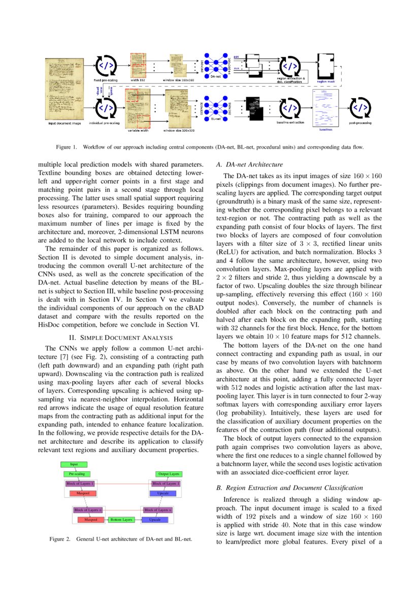 Baseline Detection in Historical Documents using Convolutional U-Nets | DeepAI