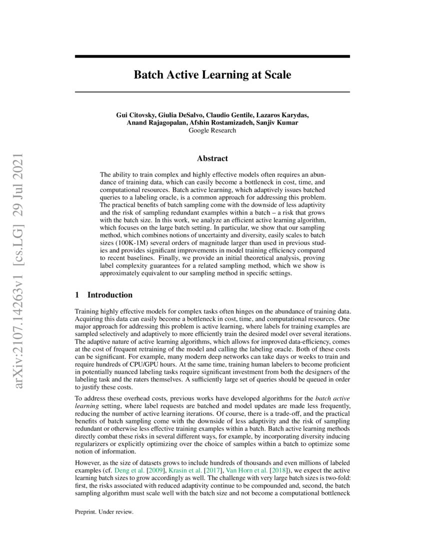 Batch Active Learning at Scale | DeepAI