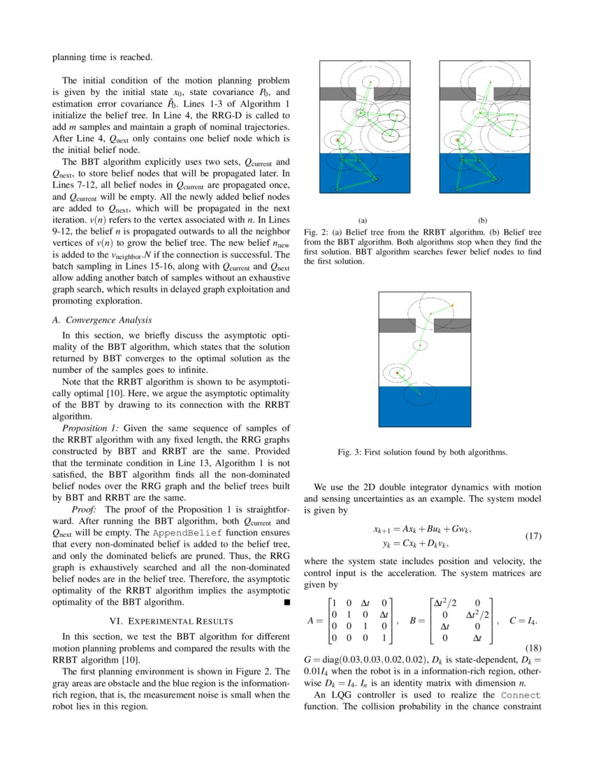 Batch Belief Trees for Motion Planning Under Uncertainty | DeepAI