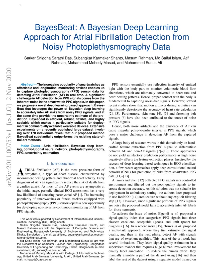 BayesBeat: A Bayesian Deep Learning Approach for Atrial Fibrillation ... BayesBeat: A Bayesian Deep Learning Approach for Atrial Fibrillation ...
